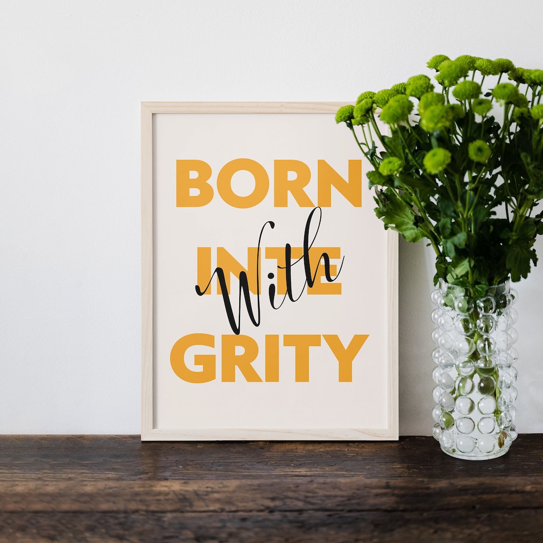 Minimalist 'born With Integrity' Typography Wall Art - Sophisticated ...