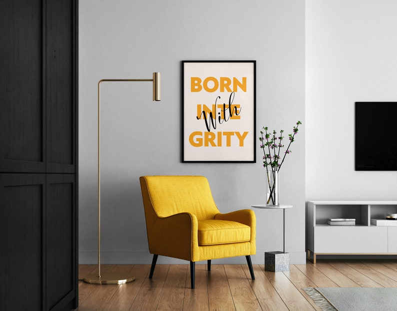 Minimalist 'born With Integrity' Typography Wall Art - Sophisticated ...