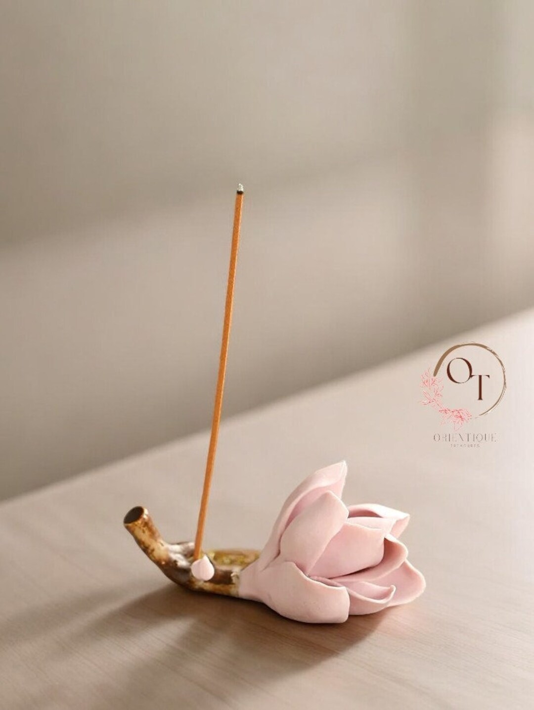 Ceramic Magnolia Flower Incense Burner Home Decor Tea Table Ornament ...
