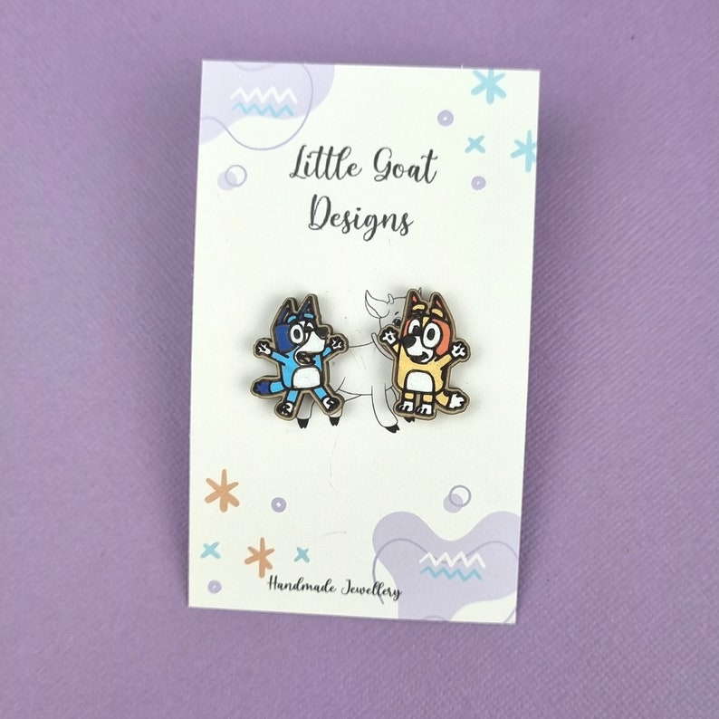 Bingo and Bluey Earrings | Cartoon Earrings | Bingo | Australia | Bluey ...