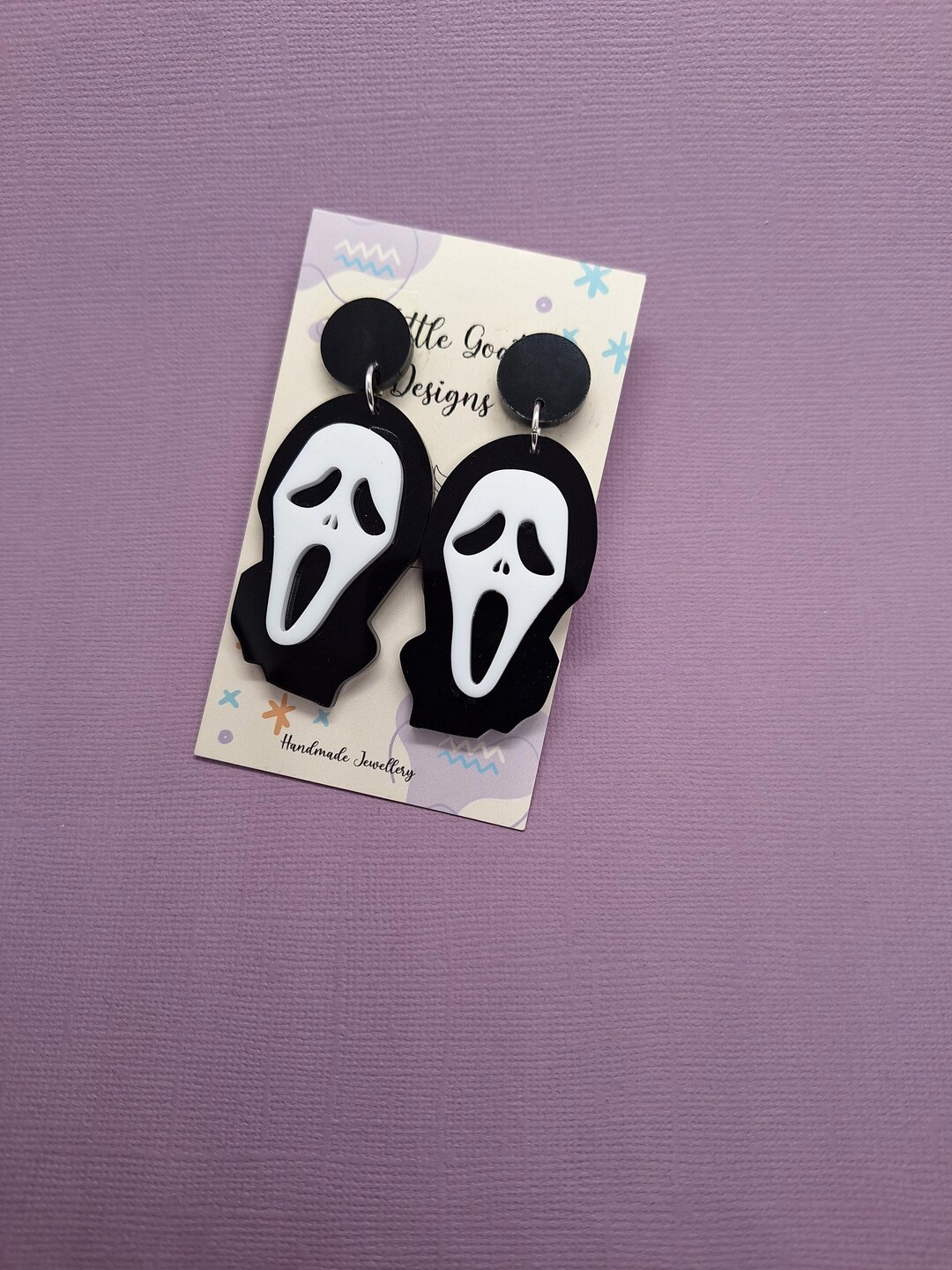 Scream Earrings Ghost Face Earrings Halloween Statement Earrings Scary ...