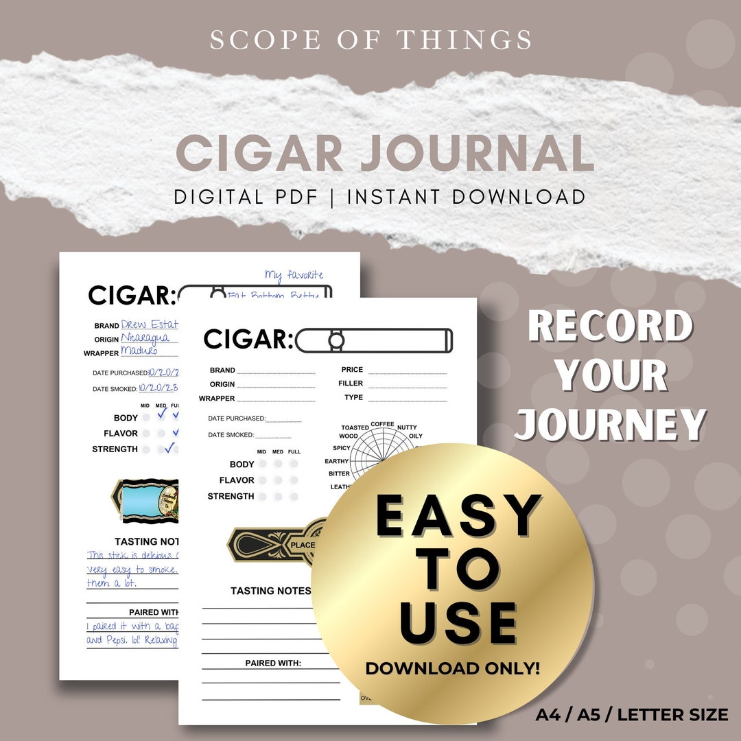 Cigar Journal - Etsy