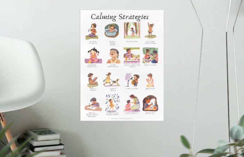 Diverse Calming Strategies Watercolor Poster - Etsy