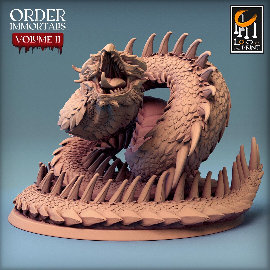 Bone Serpent Vampire Snake 3D Printed Miniature Rescale Miniatures ...