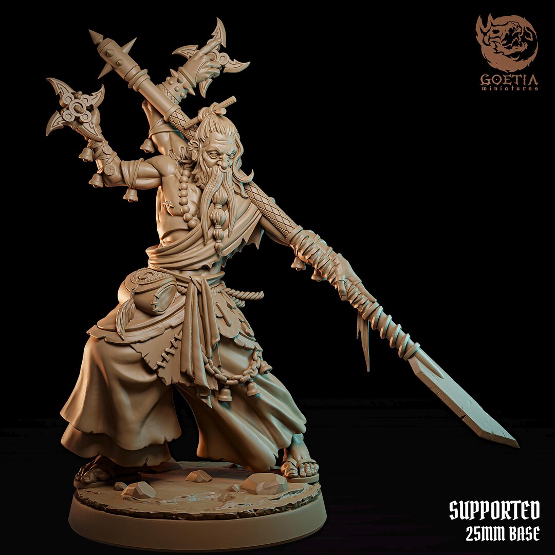 Mahn Alhir - Corrupt Monk - Goetia Minis - Dungeons and Dragons - 3D ...