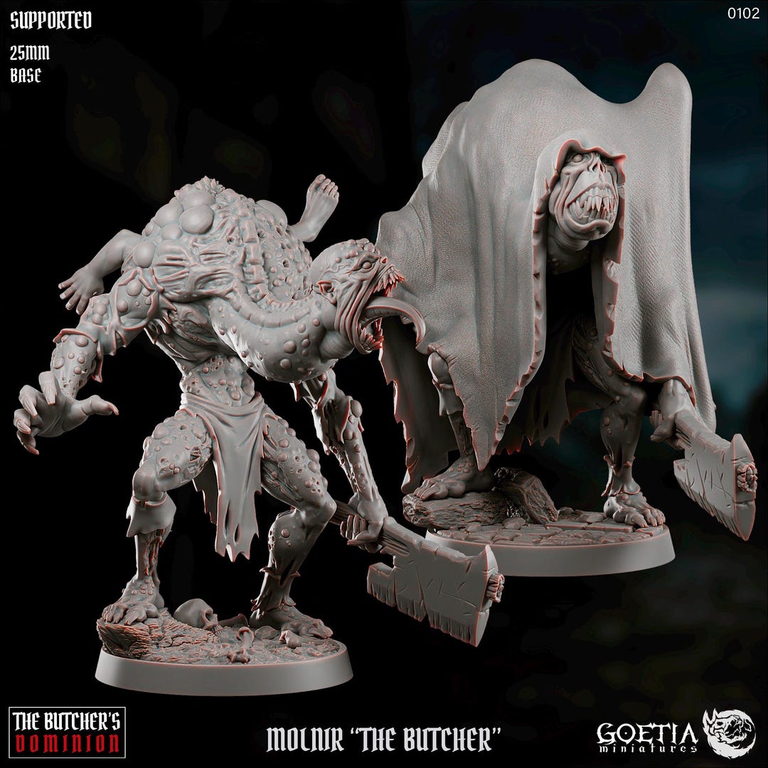 Molnir the Butcher - 2 Poses - Dungeons and Dragons - 3D Printed ...