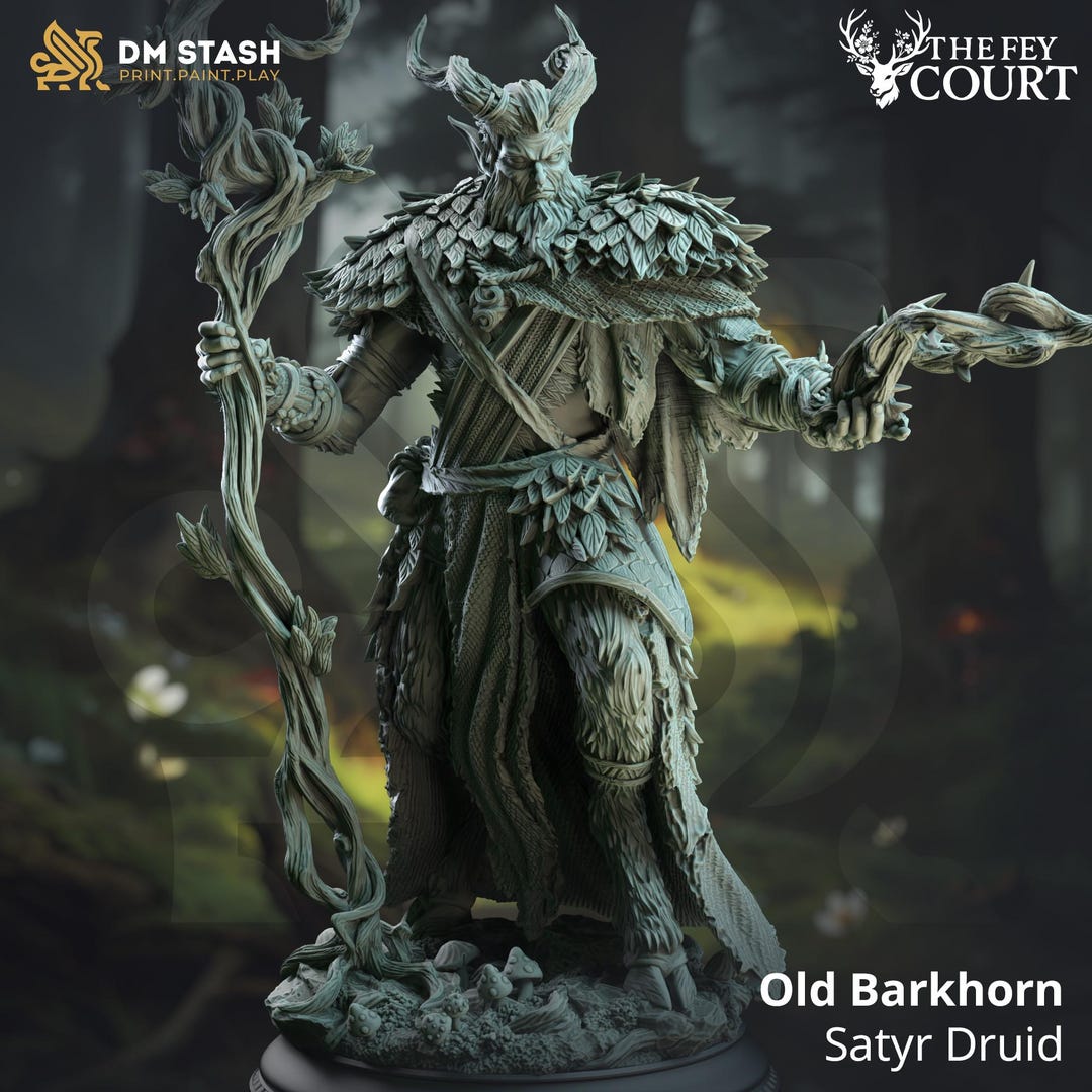 Old Barkhorn - Satyr Druid - 3D Printed Miniature - D&D - Pathfinder ...