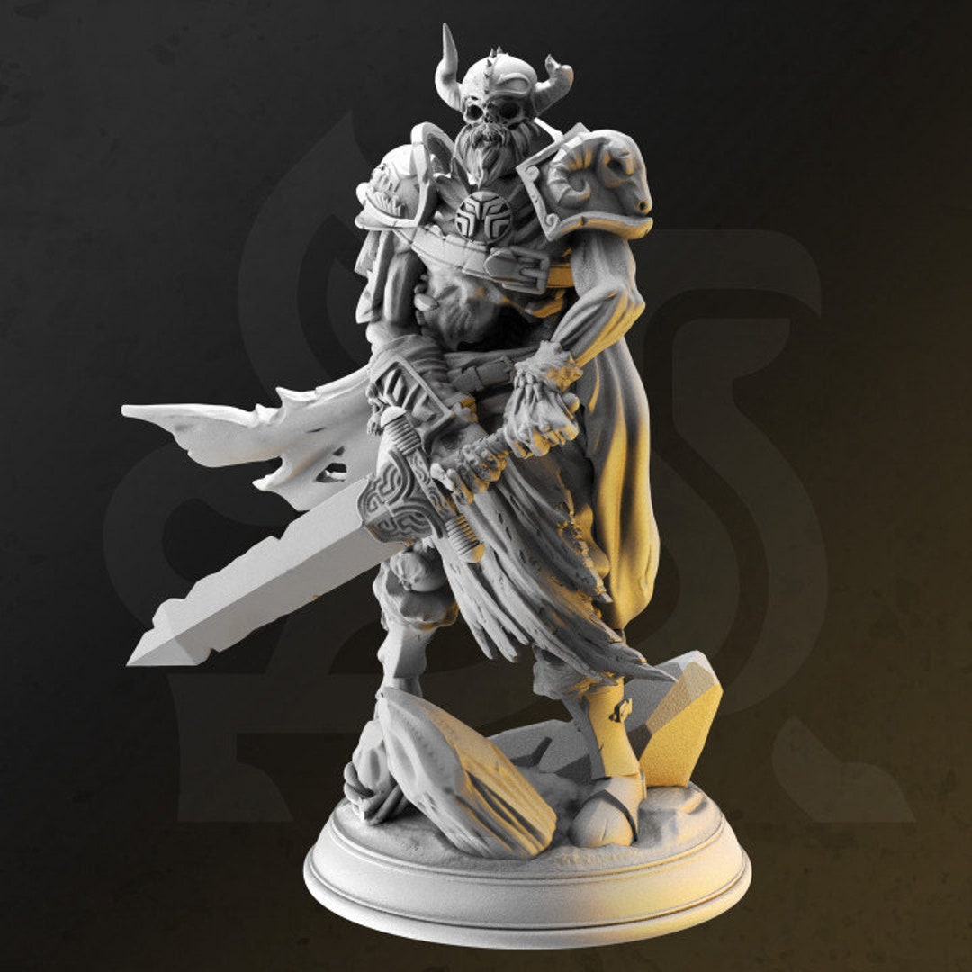 Draugr Undead Warrior 3D Printed Miniature D&D Pathfinder DM Stash Hero ...