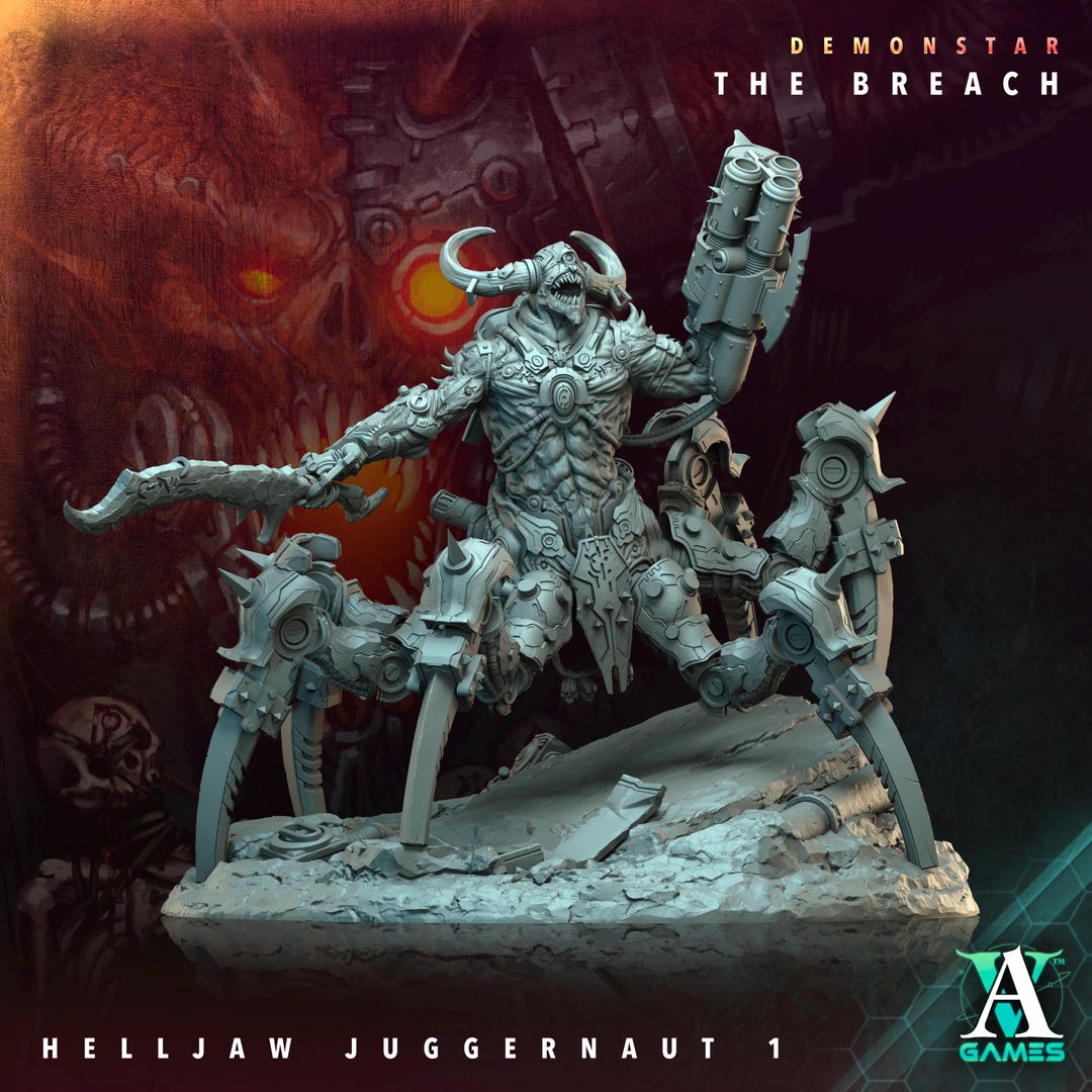 Helljaw Juggernaut Chaos Daemon Engine Archvillain Games Warhammer 40K ...