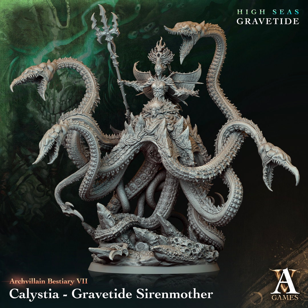 Undead Sirenmother Huge Boss 3D Printed Miniature D&D Pathfinder ...