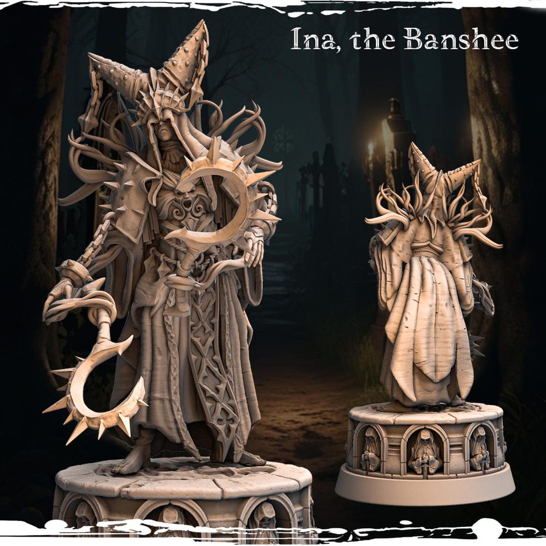Ina the Banshee 75mm Scale 3D Printed Miniature Fantasy Dungeons ...