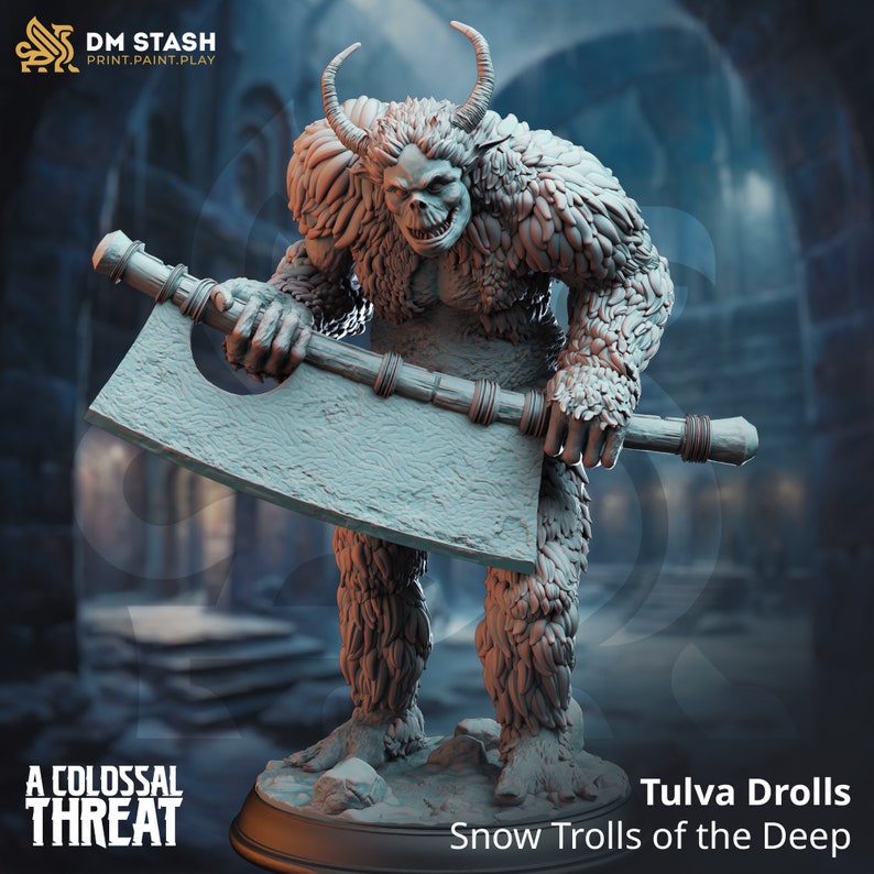 Arctic Snow Trolls 3 Styles 3D Printed Miniature D&D Dungeons and ...