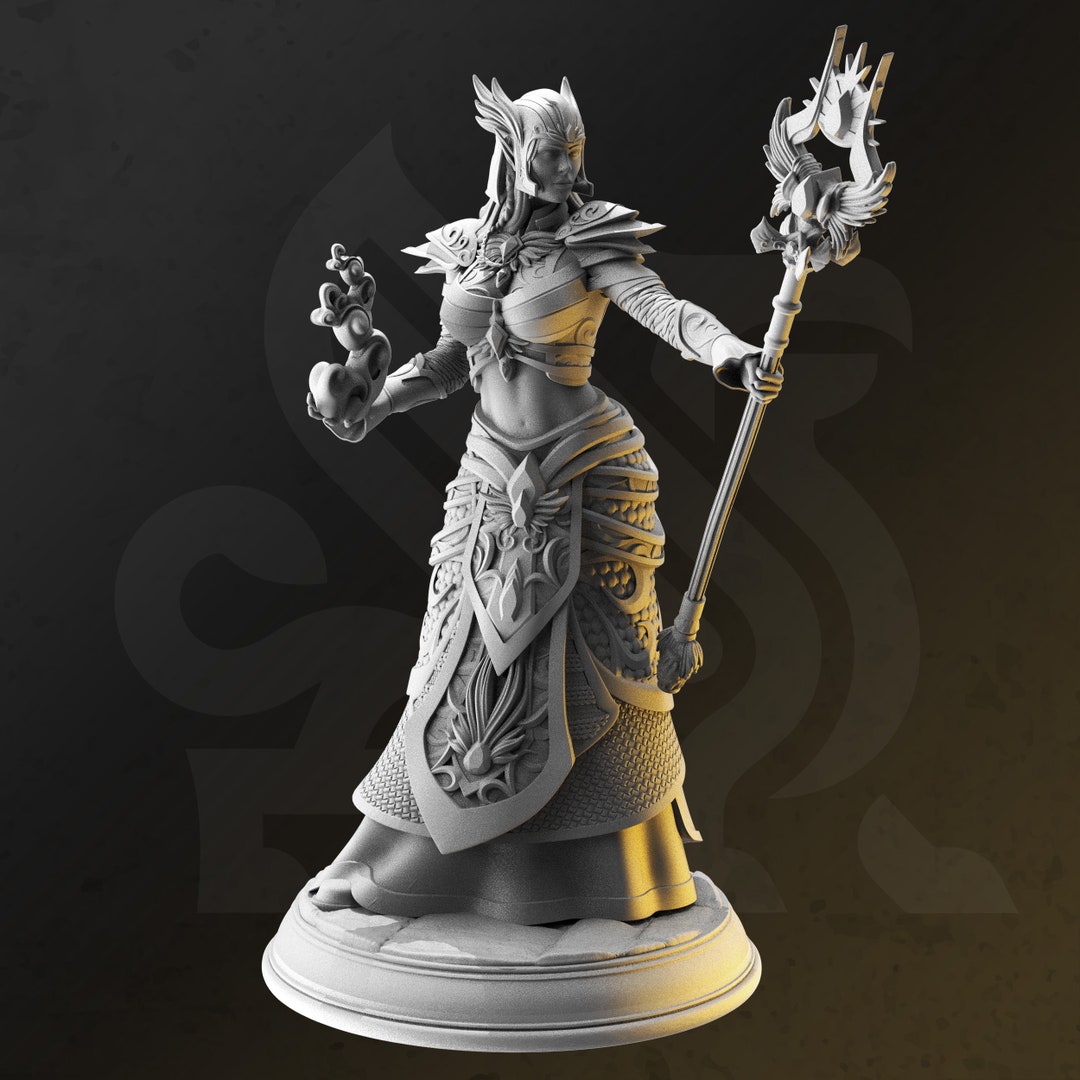 High Elf Witch Sorcerer 3D Printed Miniature D&D Pathfinder DM Stash ...