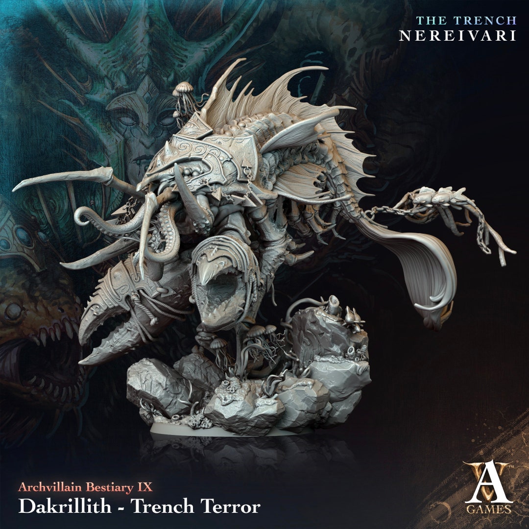 Trench Terror Leviathan Archvillain Games Fantasy D&D Pathfinder 3D ...