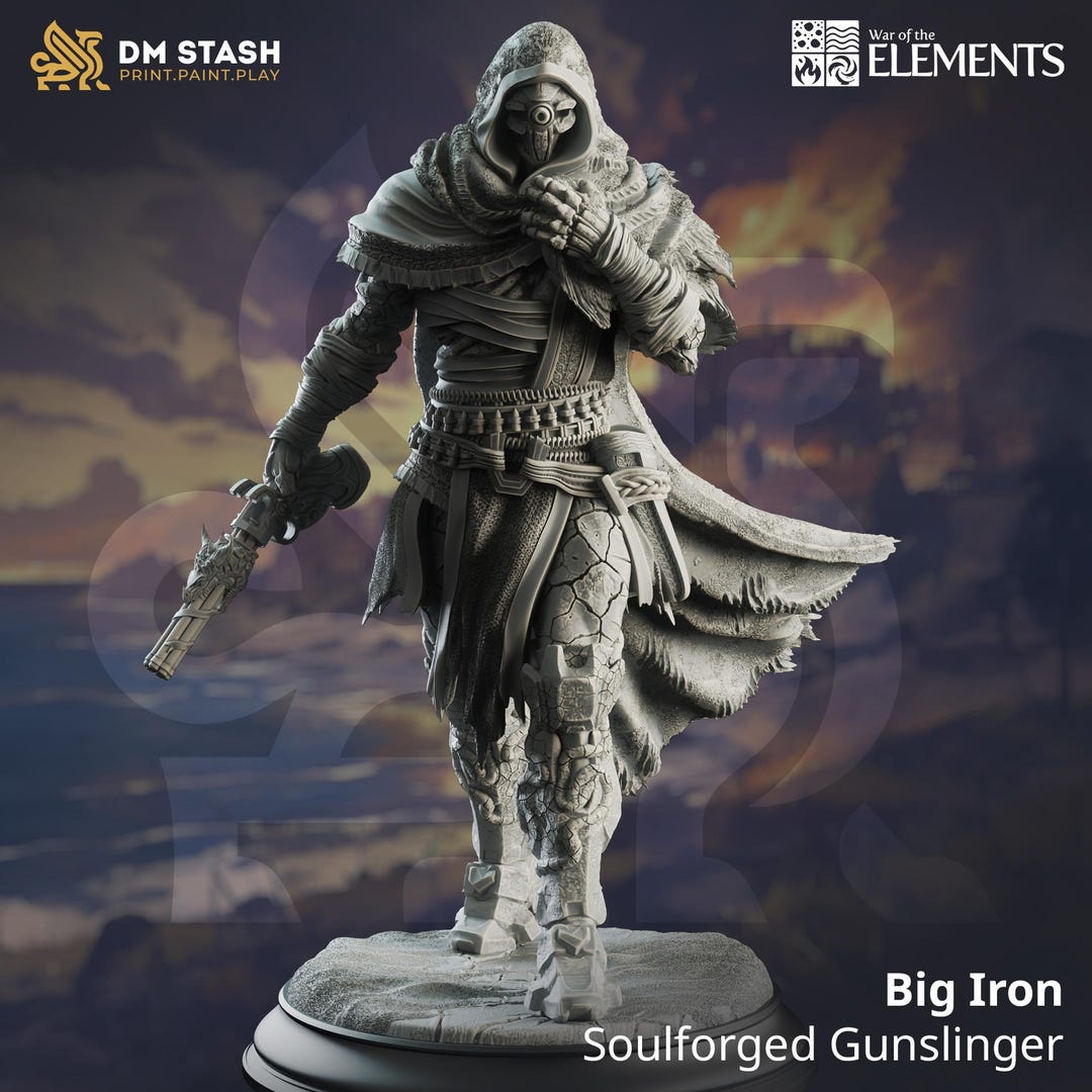 Soulforged Construct Gunslinger 3D Printed Miniature D&D Pathfinder DM ...