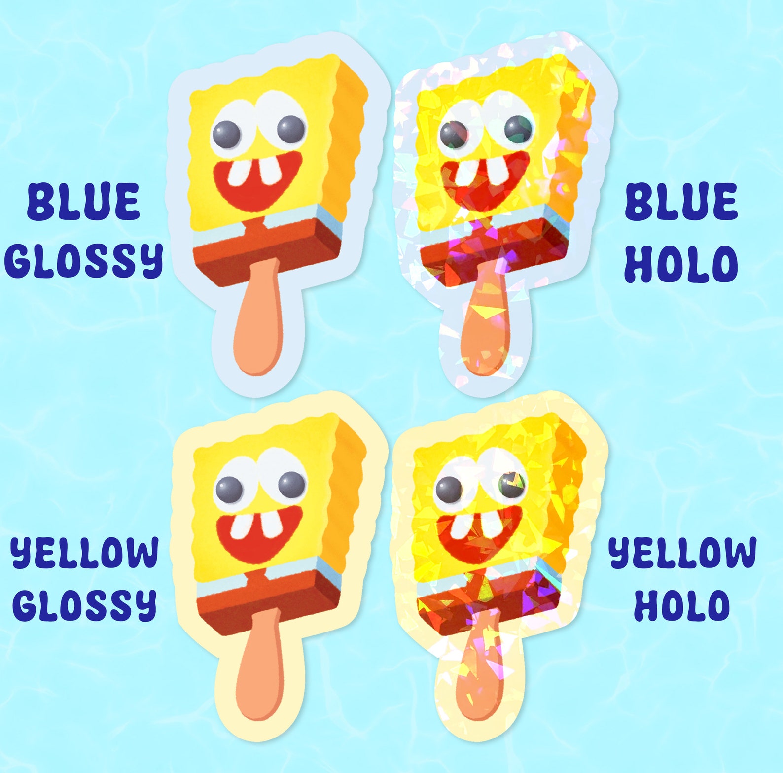 Spongebob Ice Cream Popsicle Nostalgic Vinyl Holographic Rainbow ...