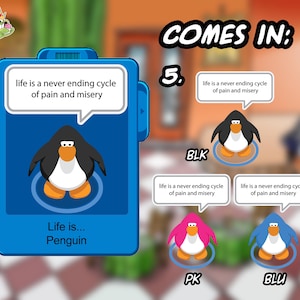 Club Penguin Cursed Unhinged Chat Bubble Nostalgia Meme Stickers! - Etsy