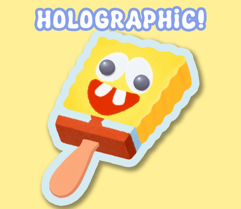 Spongebob Ice Cream Popsicle Nostalgic Vinyl Holographic Rainbow ...