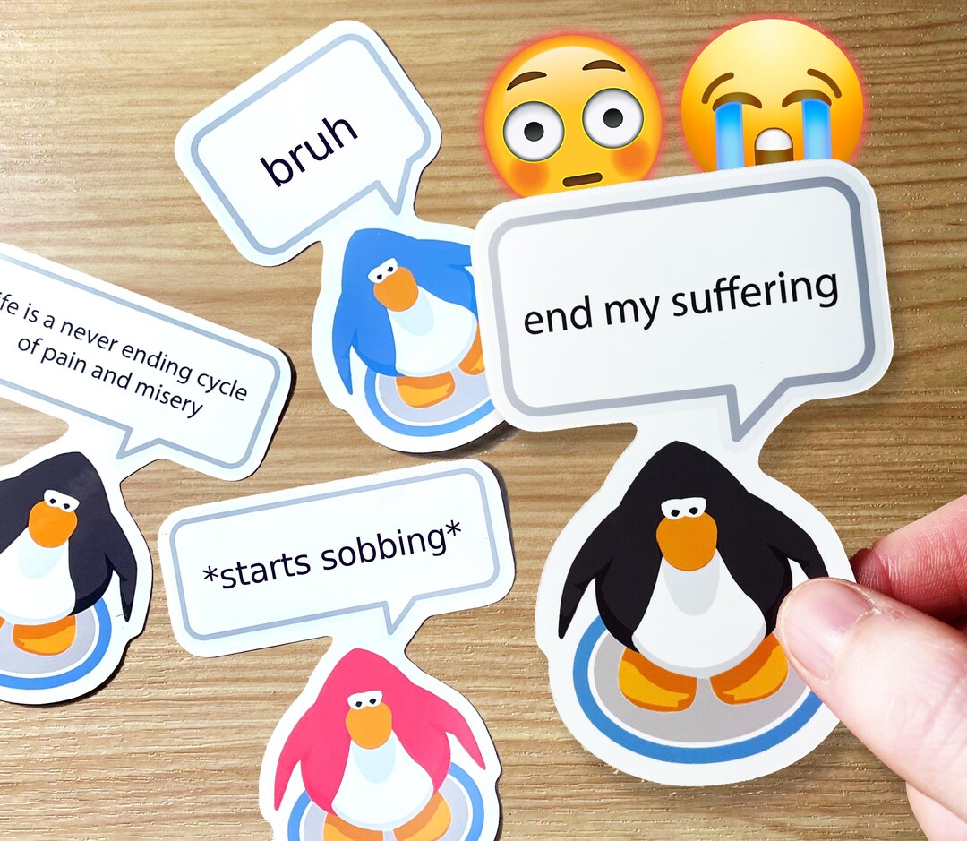 Club Penguin Cursed Unhinged Chat Bubble Nostalgia Meme Stickers! - Etsy
