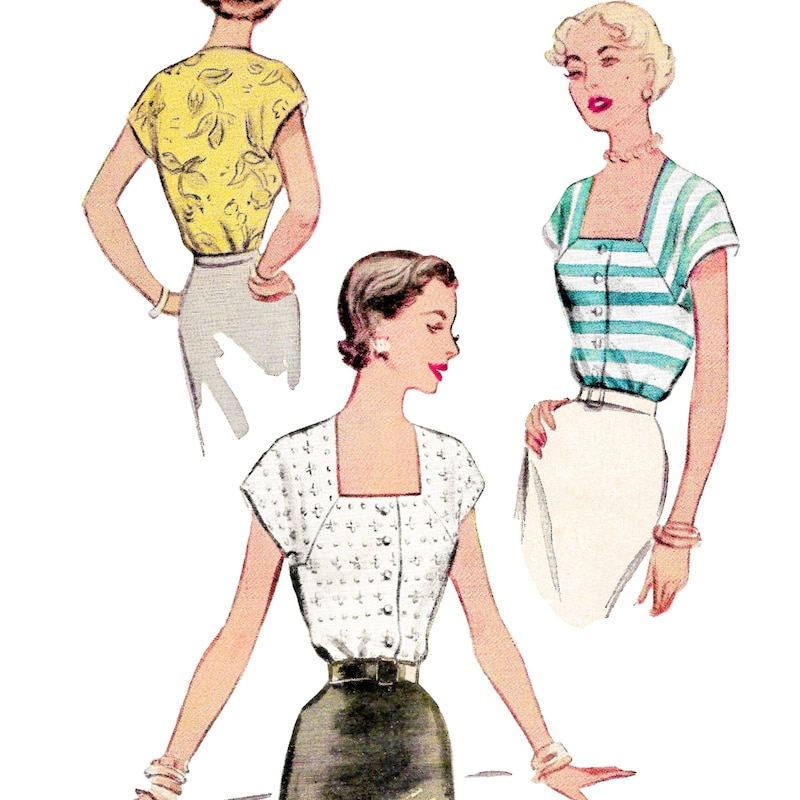 1950s Sewing Blouse Pattern - Etsy