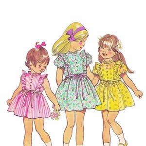 Vintage Baby Sewing Pattern PDF 1970s 70s • Flower Girl Ruffle Dress ...