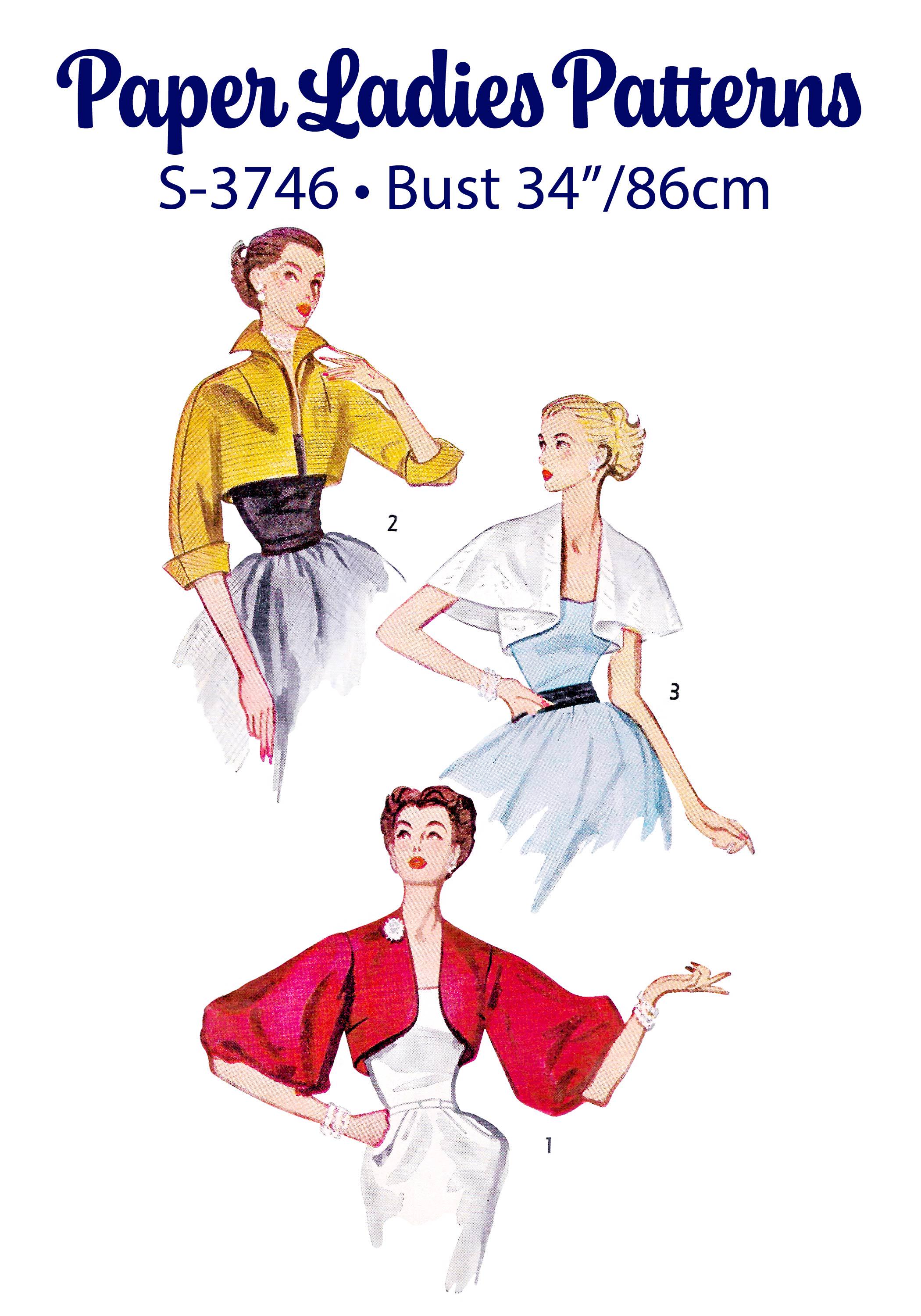 1950s Cropped Jacket Sewing Pattern PDF • Bust 34