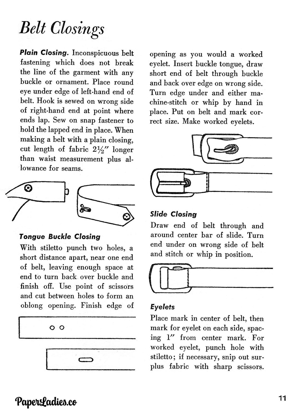 How to Make Belts + Hems • 1960s Vintage Sewing Book PDF • Tailoring ...
