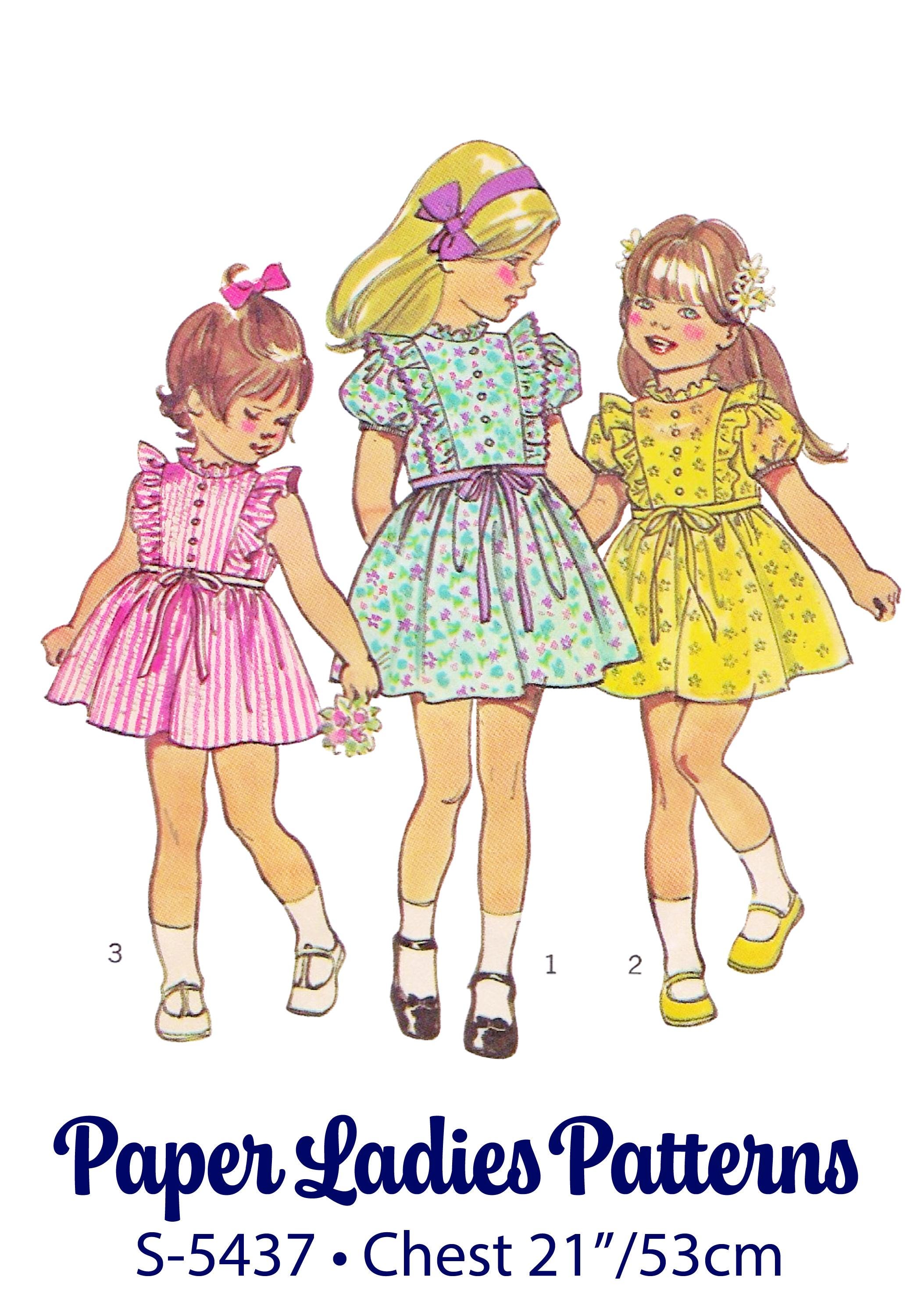 Vintage Baby Sewing Pattern PDF 1970s 70s • Flower Girl Ruffle Dress ...