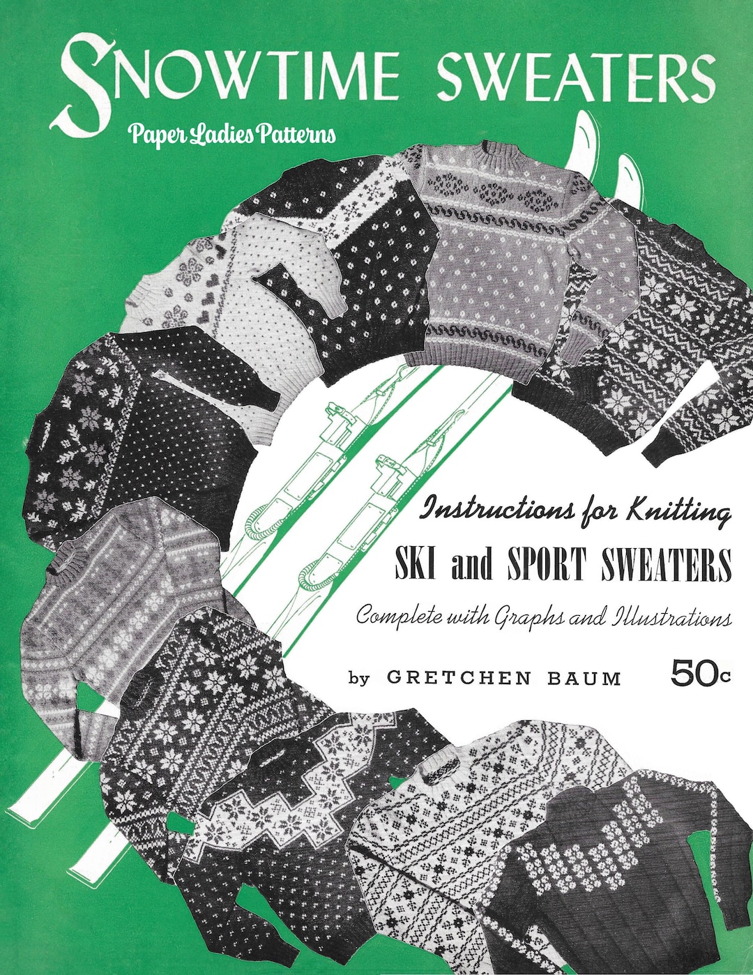 1940s Ski Sweater Knitting Pattern Book PDF • 1948 • scandinavian ...