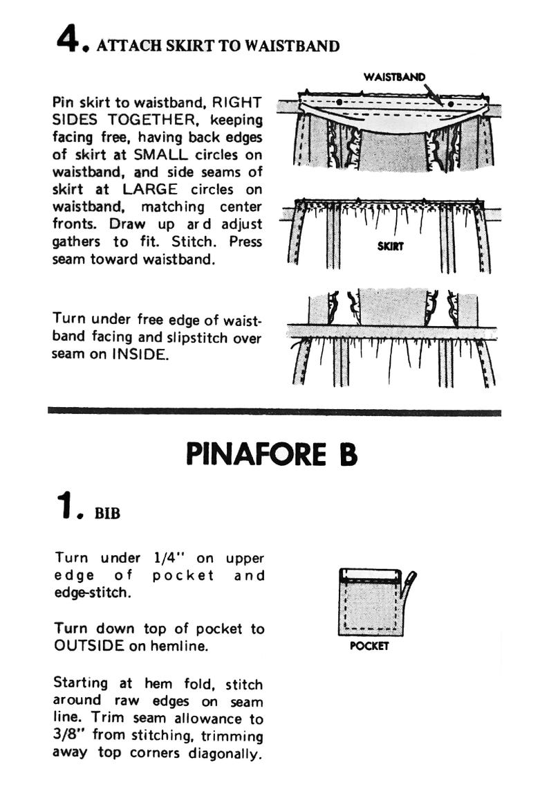 1970s Sewing Pattern PDF Vintage Apron 70s • Apron Skirt Pinafore Long ...