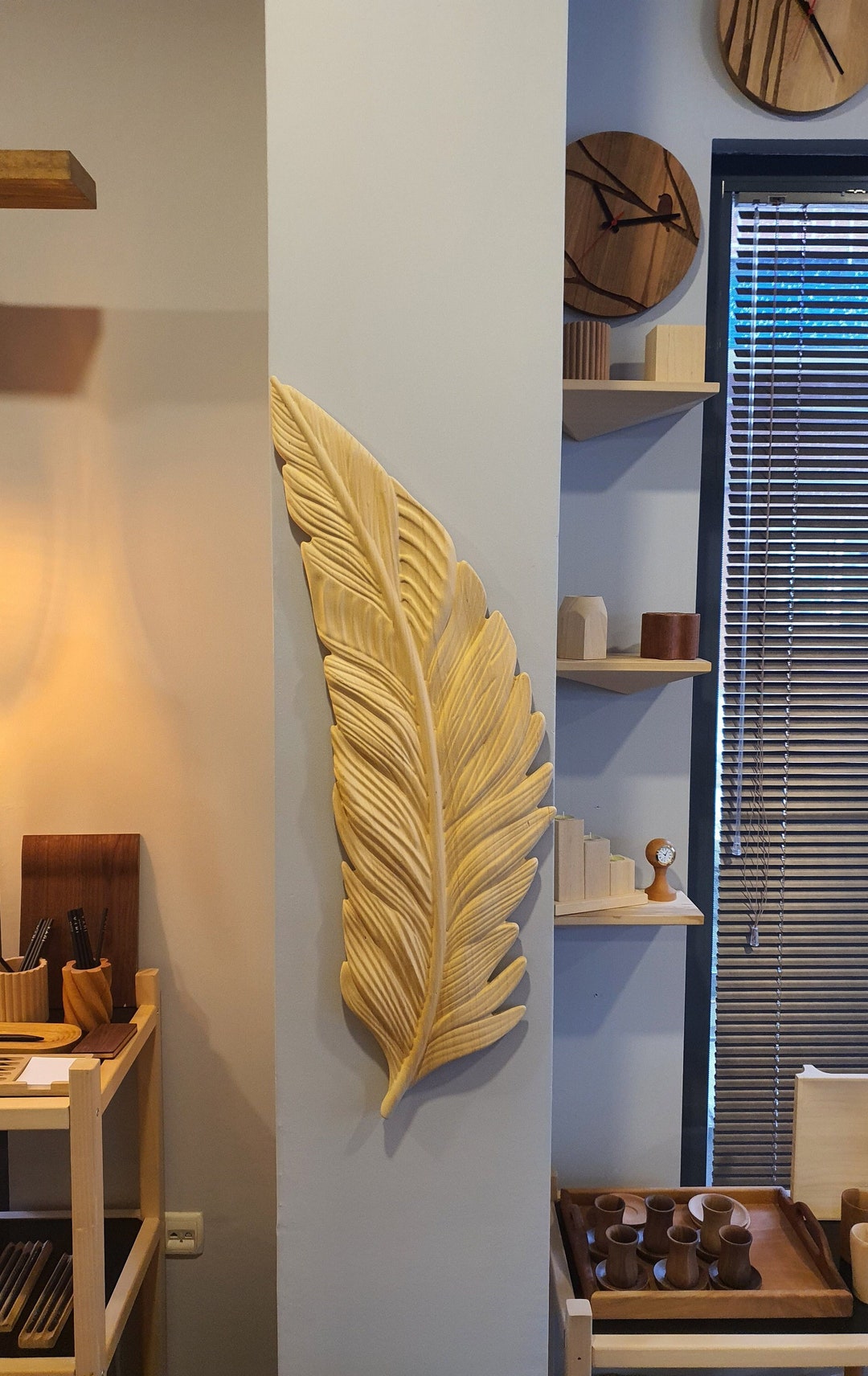 Charming Modern and Large Wood Leaf Wall Decor Unique Wooden Wall Art ...