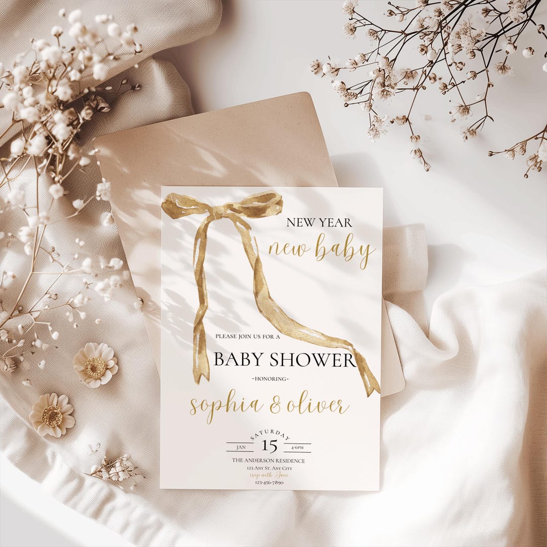 New Year New Baby Baby Shower Invitation,new Years Baby Shower,holiday ...