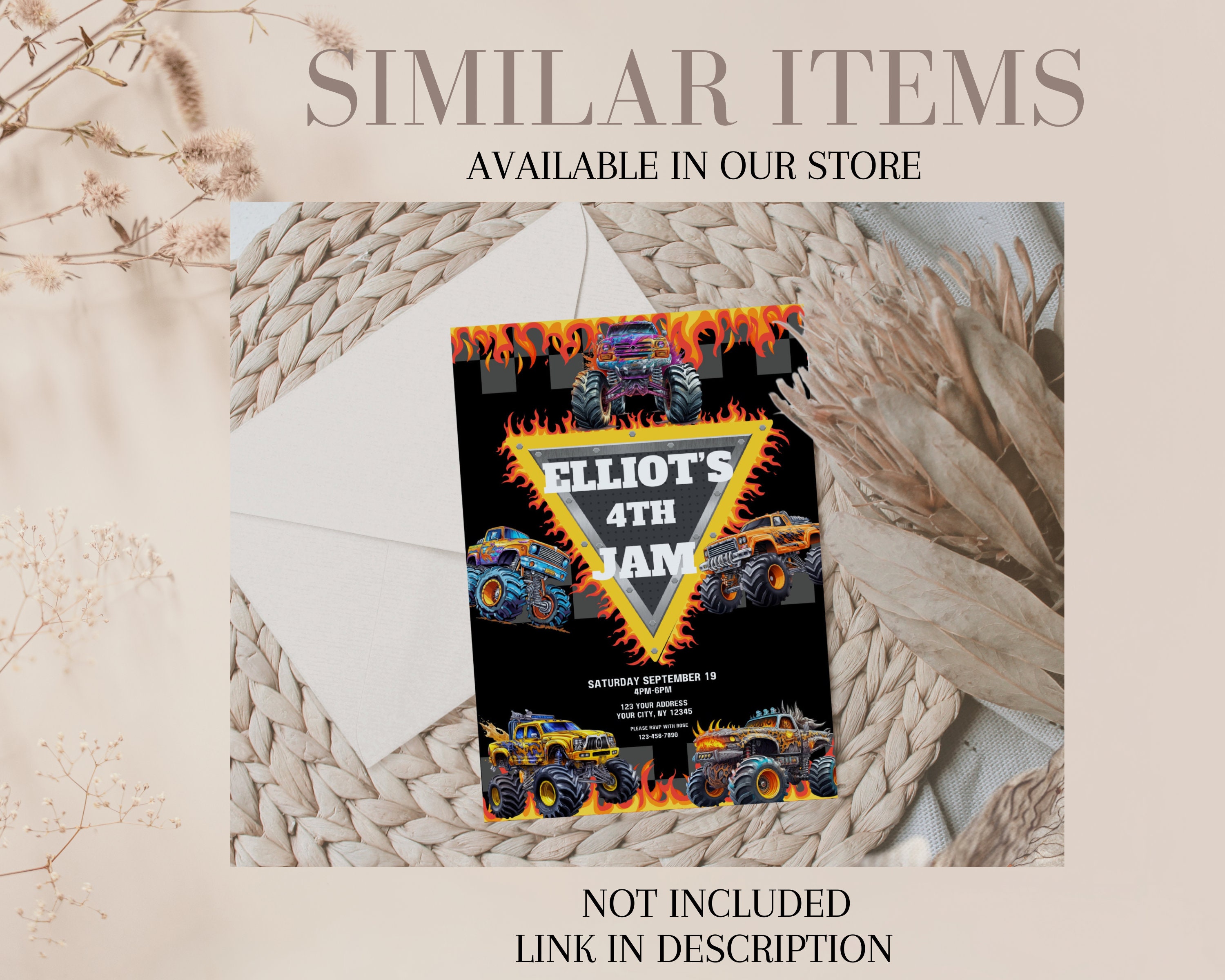 EDITABLE Monster Truck Thank You Tags,monster Jam Thank You Tag,favor ...