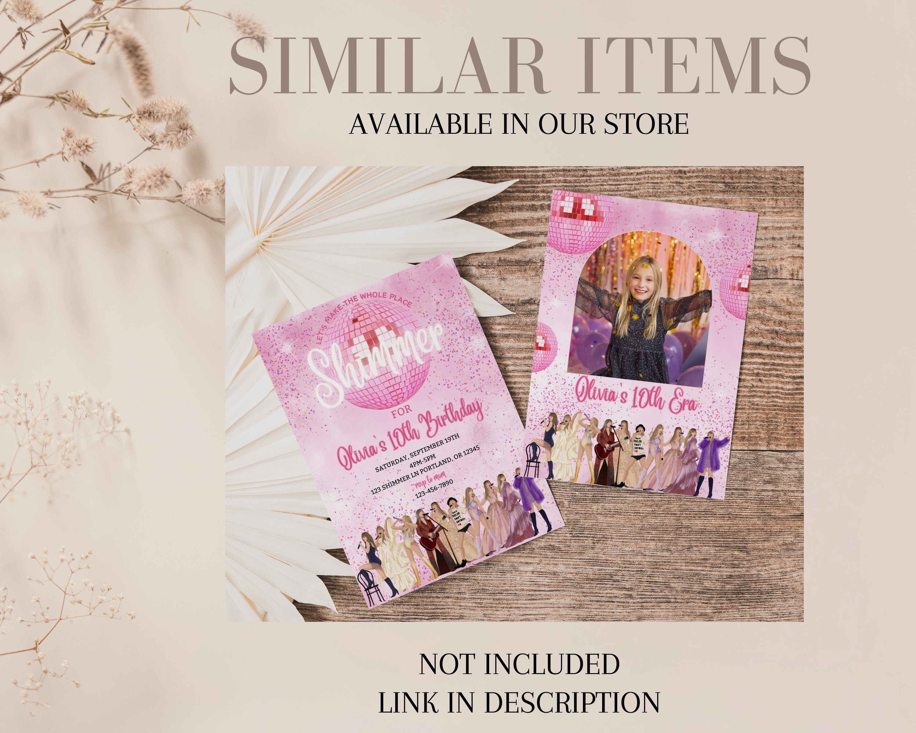 Taylor Birthday Party Invitation Template, Editable Eras Birthday ...