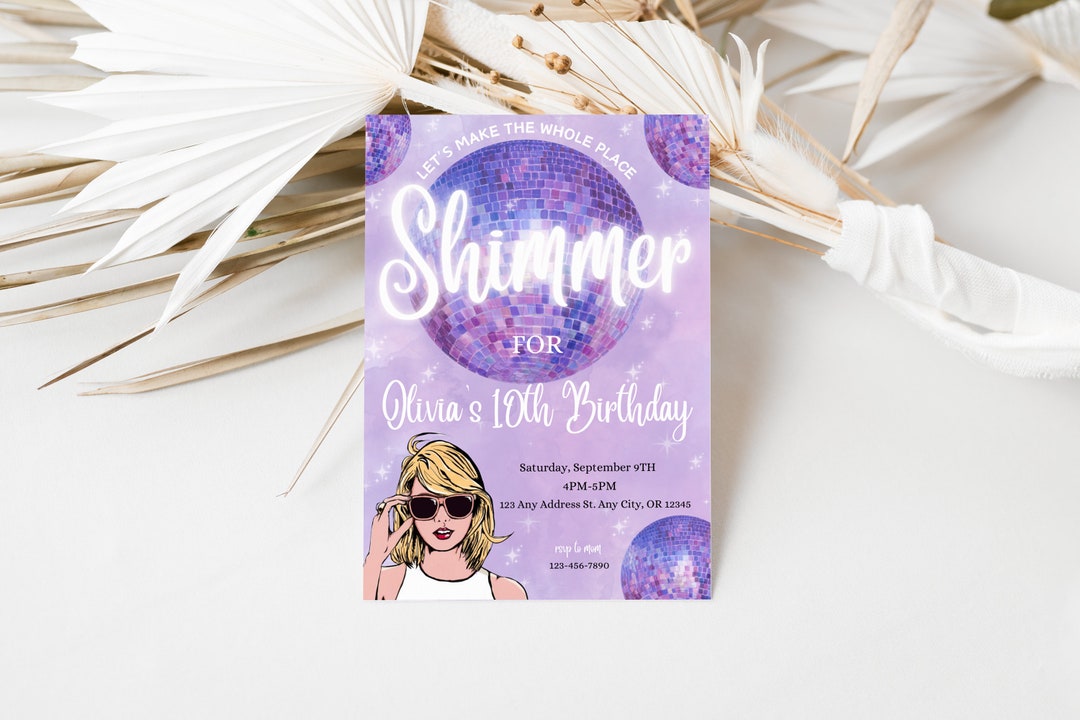 Taylor Birthday Party Invitation Template, Editable Eras Birthday ...