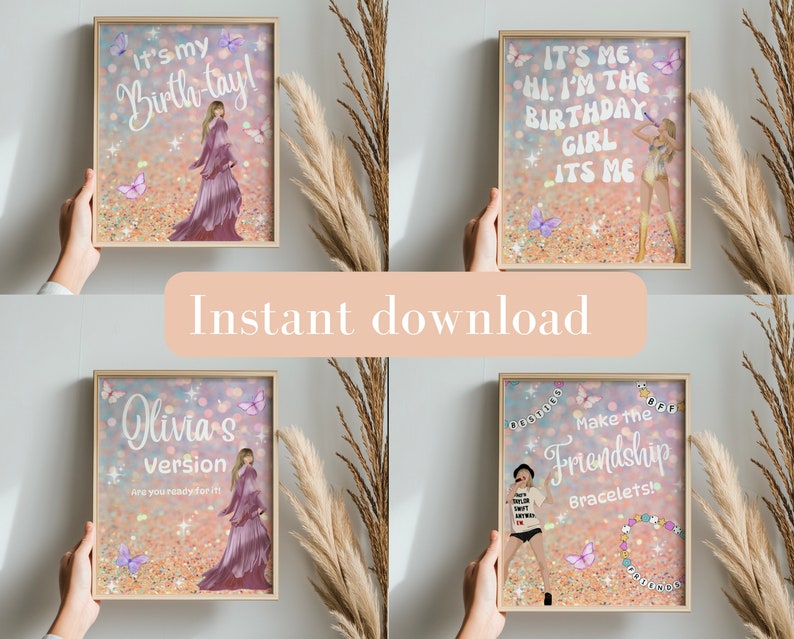 Editable Eras Birthday Posters,eras Birthday Signs,eras Birthday Party ...