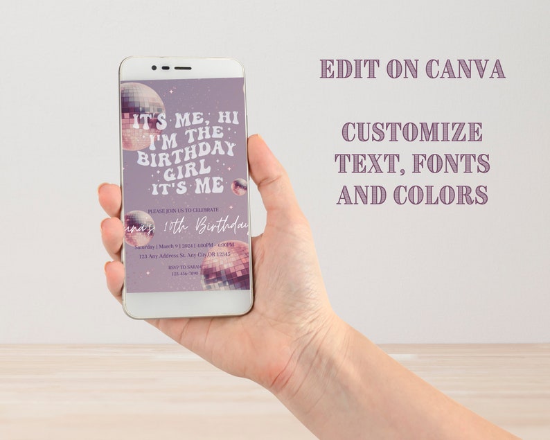 It's Me Hi, Eras Birthday Invitation, Editable Birthday Party ...