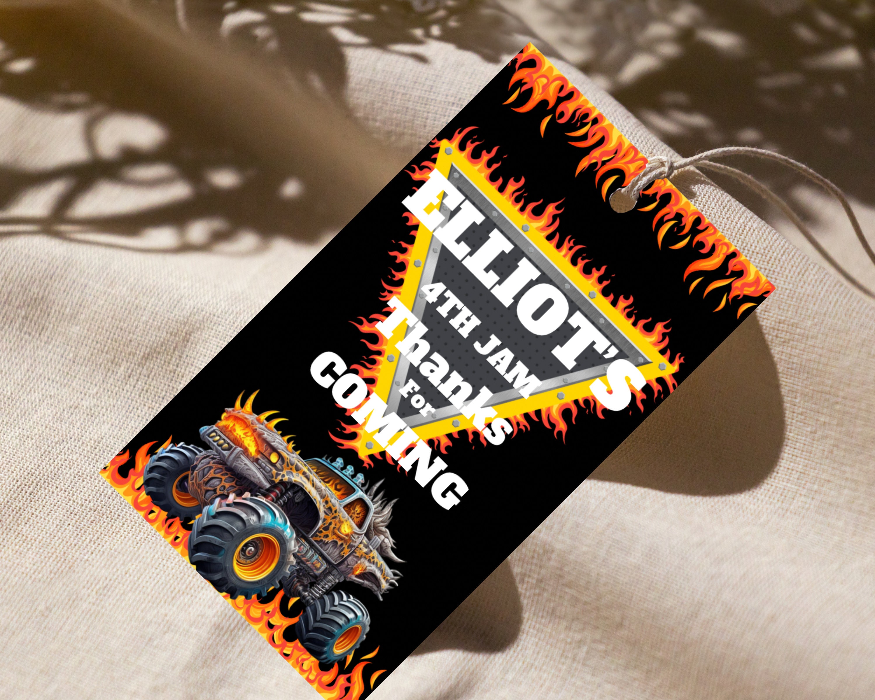 EDITABLE Monster Truck Thank You Tags,monster Jam Thank You Tag,favor ...