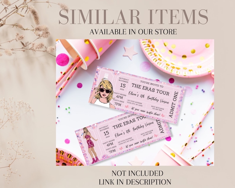 Taylor Era's Tour Ticket Stub, Birthday Invite ,eras Birthday ...