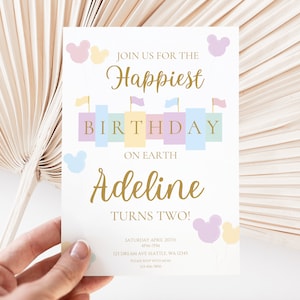Happiest Birthday on Earth Birthday Invitation,minnie Birthday Invite ...
