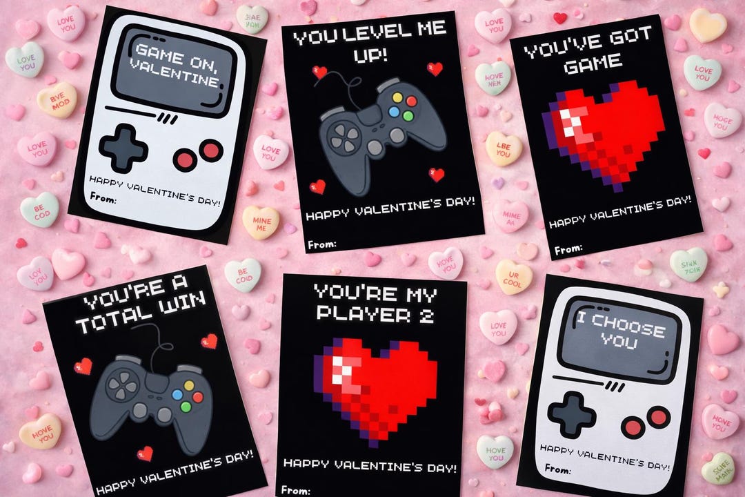 EDITABLE Video Game Valentine’s Day Cards, Editable Classroom ...