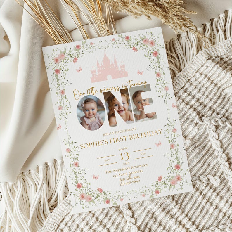 Our Little Princess Birthday Party Invitation,girl First Birthday ...