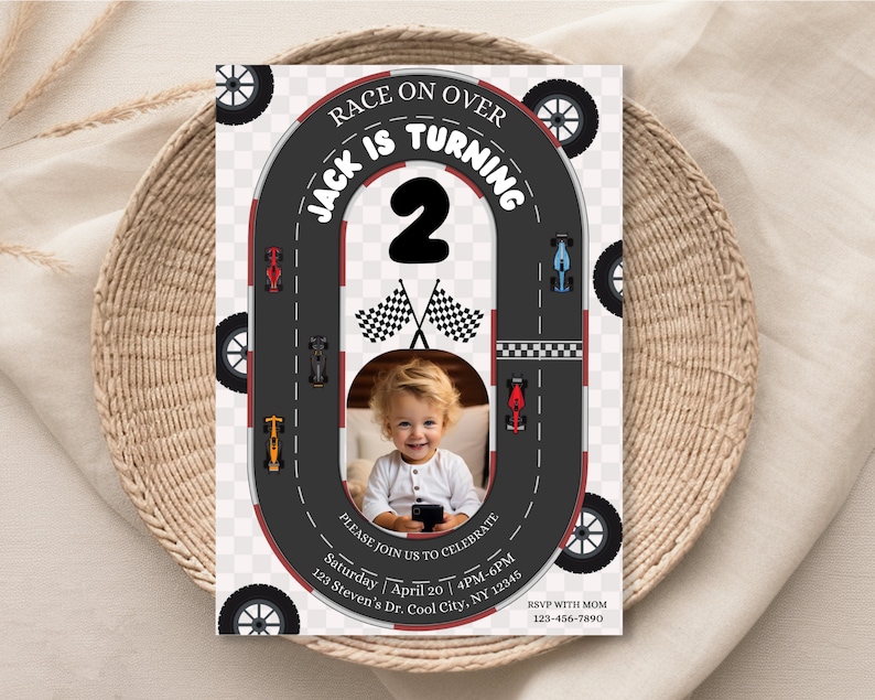 Editable Race Car Birthday Invitation Template (digital Download) - Etsy