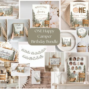 ONE Happy Camper Birthday Party Bundle,camping Birthday Party Decor ...