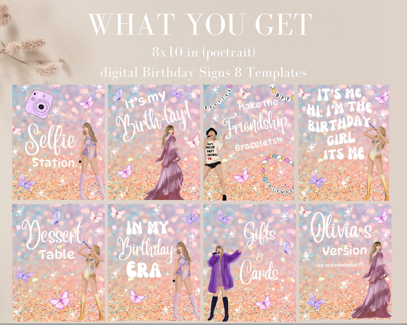 Editable Eras Birthday Posters,eras Birthday Signs,eras Birthday Party ...