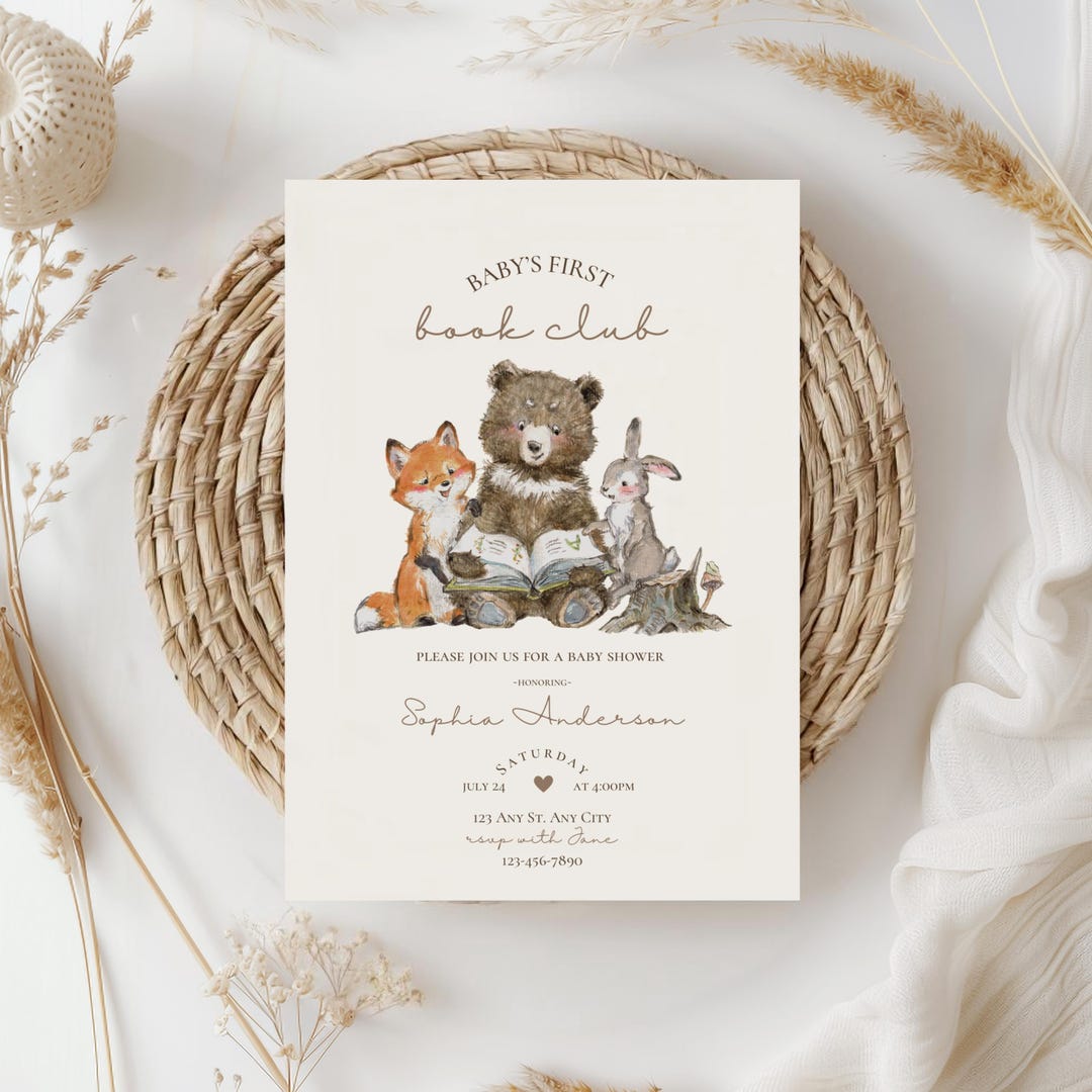Baby’s First Book Club Baby Shower Invitation,new Chapter Baby Shower ...