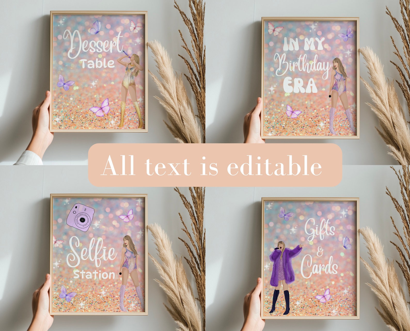 Editable Eras Birthday Posters,eras Birthday Signs,eras Birthday Party ...