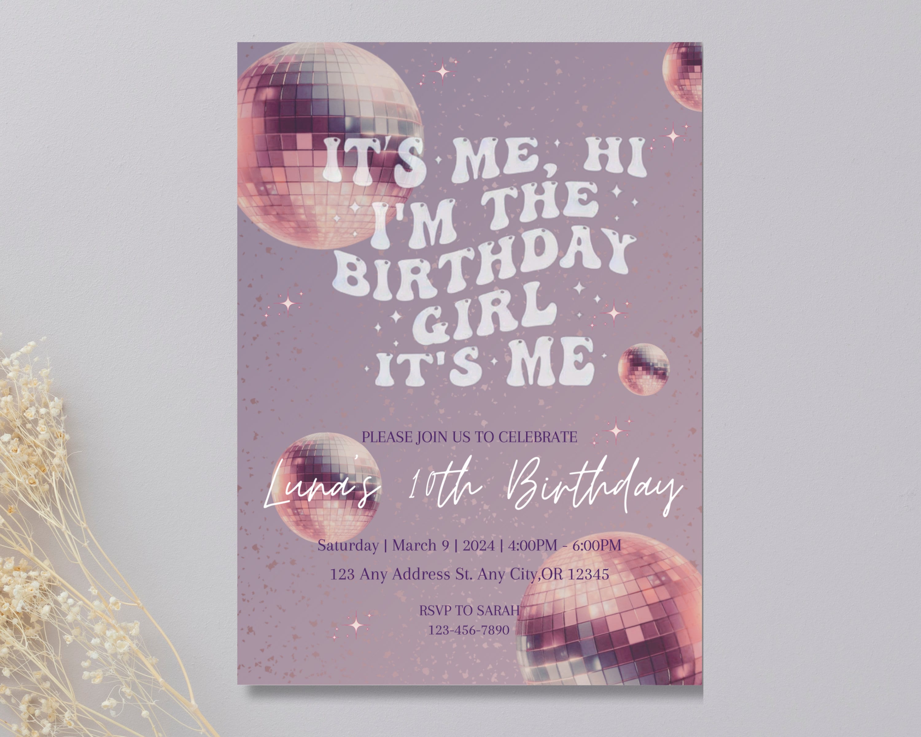 It's Me Hi, Eras Birthday Invitation, Editable Birthday Party ...