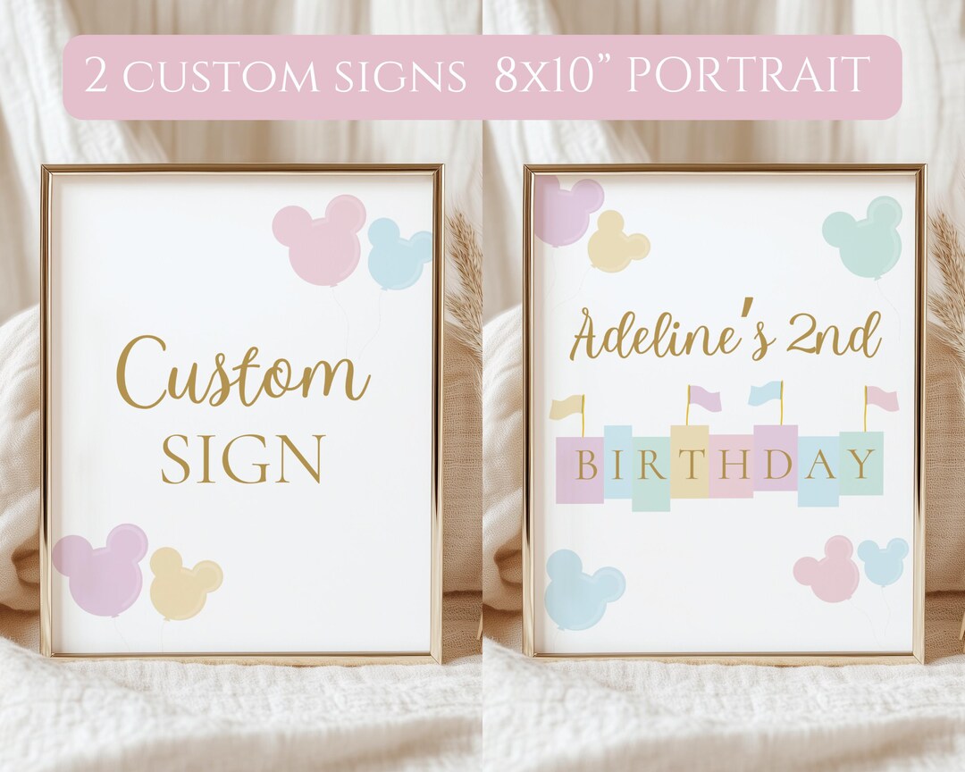 Happiest Birthday on Earth Birthday Table Signs,minnie Birthday Sign ...
