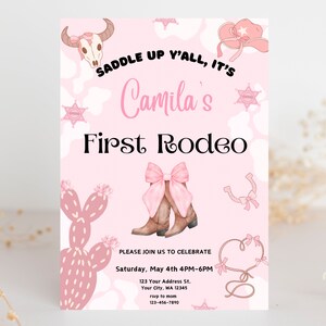 EDITABLE My First Rodeo Birthday Invitation,first Birthday Party ...